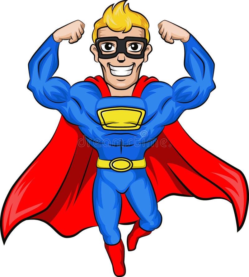 Cute Superhero Man Cartoon Posing Stock Vector - Illustration of human ...