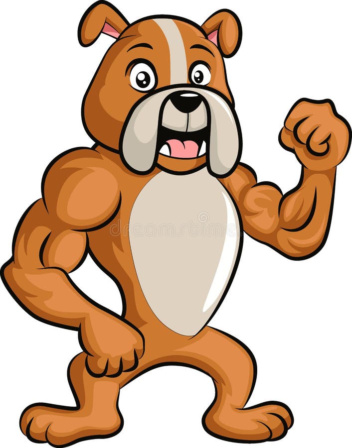 Cute Strong Dog Cartoon Character Stock Vector - Illustration of hound ...