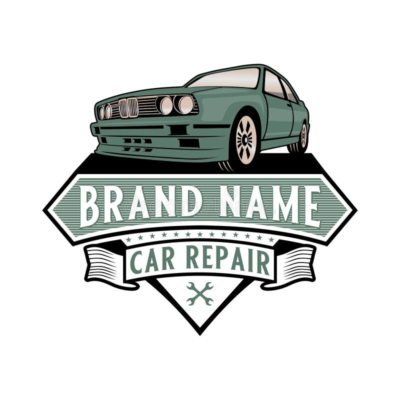 Classic Car Logo Design for Car or Automotive Repair Business Stock ...
