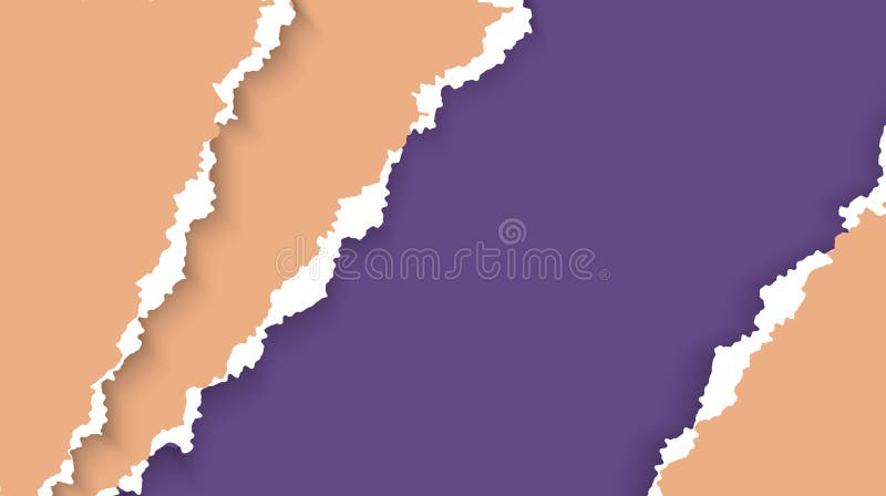 Minimal Yellow Paper Ripped in Wall Purple Background Stock Vector ...