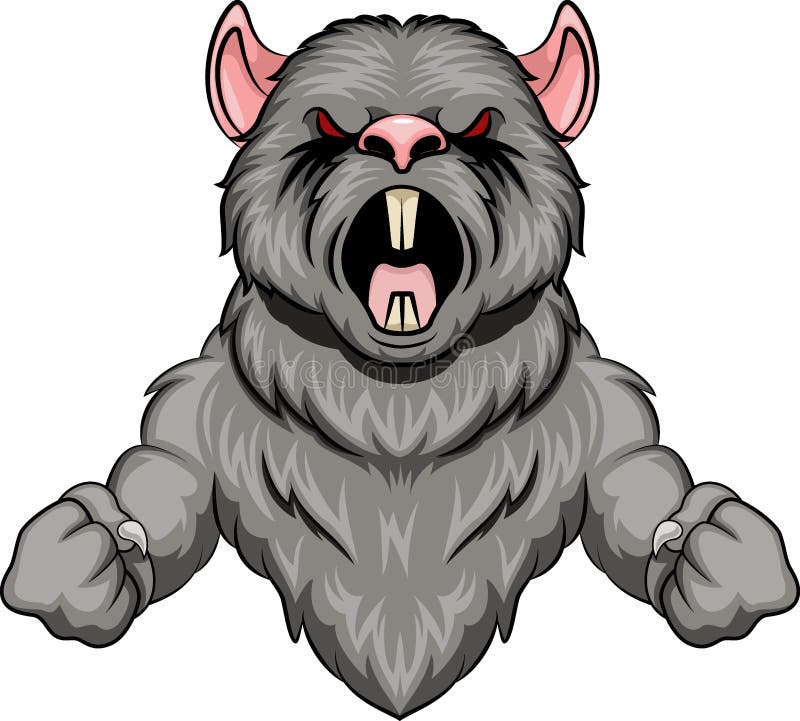Strong Rat Cartoon Mascot Expression Stock Vector - Illustration of ...