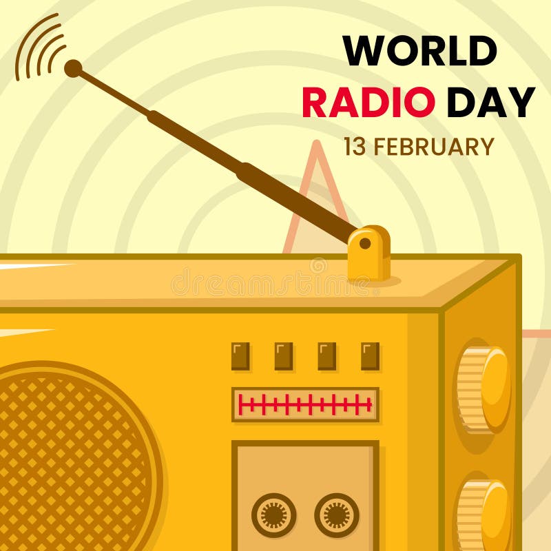Simple Radio Day Design Templete. Minimal, 3d and Flat Concept Stock ...