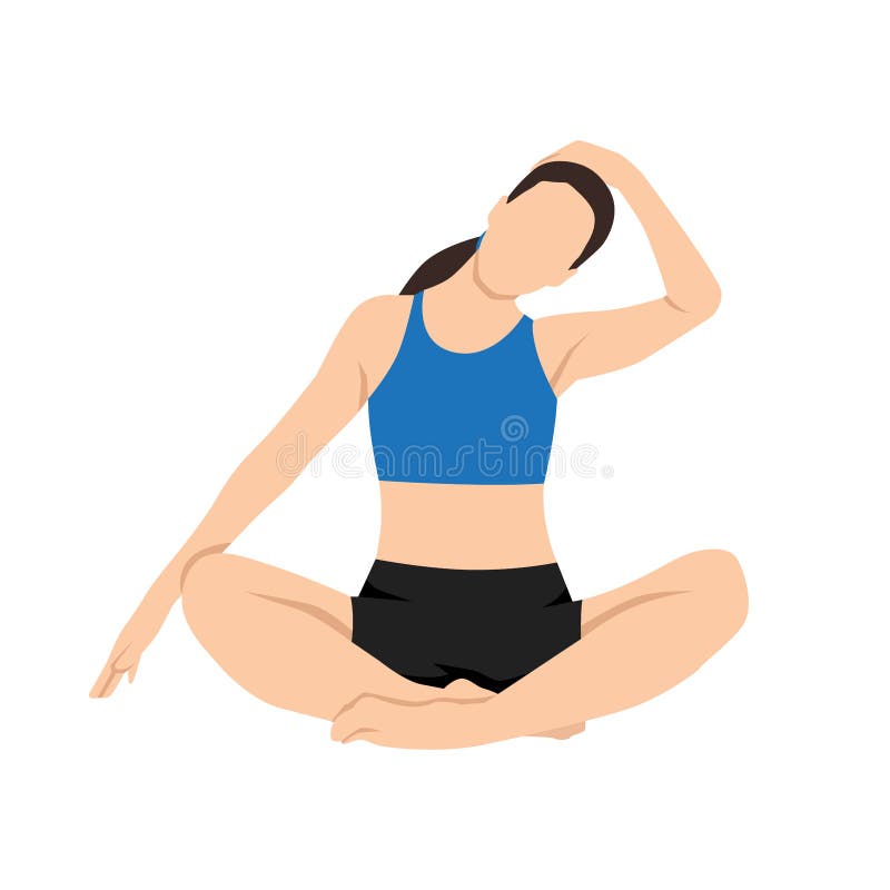 Woman Stretching Her Neck Arms And Shoulders Hand Flat Vector Stock