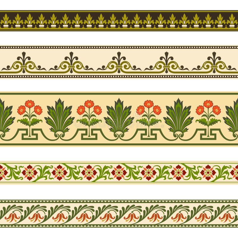 Decorative Seamless Floral Borders, Classic Art. Stock Vector ...