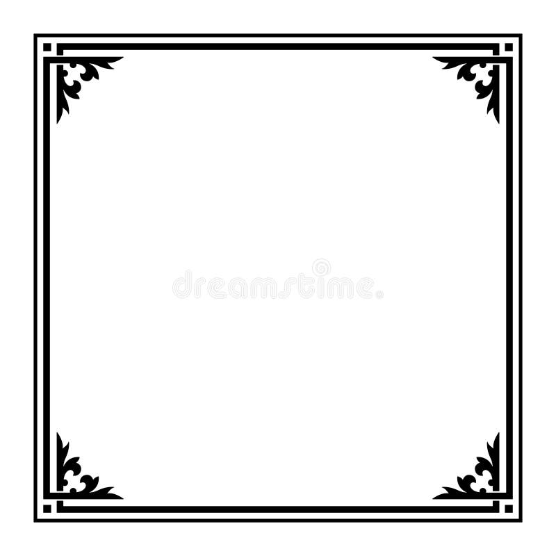 Decorative Square Black Framework. Stock Illustration - Illustration of ...