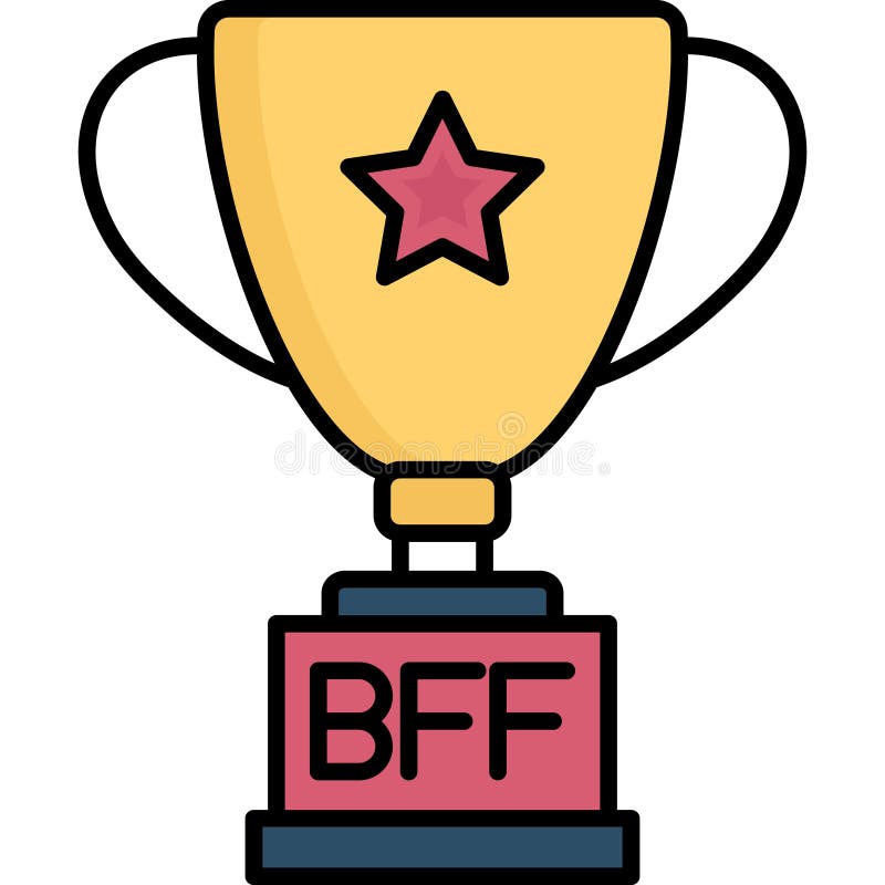 Best Friend Trophy Which Can Easily Edit or Modify Stock Vector ...