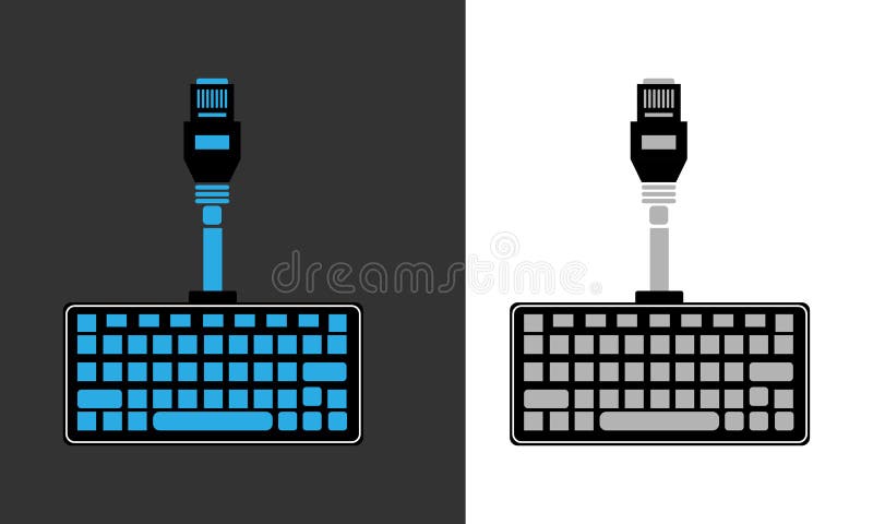 Internet Cable and Keyboard Design Stock Vector - Illustration of ...