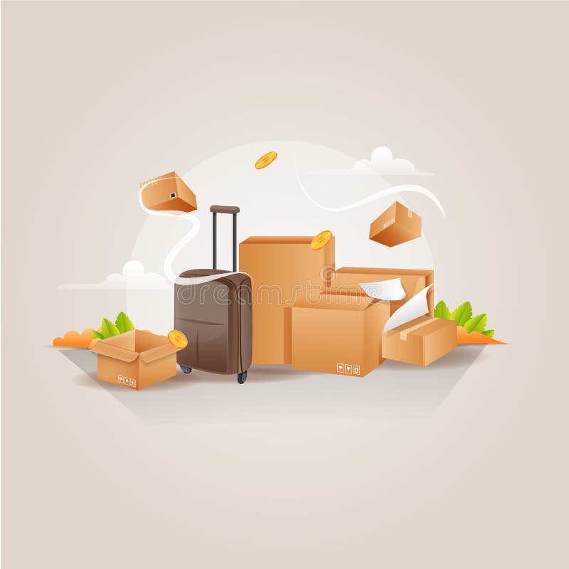 Sending Any Goods is Easy with Cargo Stock Illustration - Illustration ...