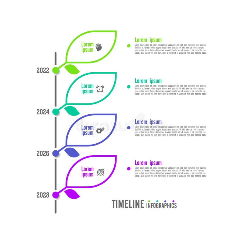 Flat Timeline Infographic Business Template Stock Illustration ...