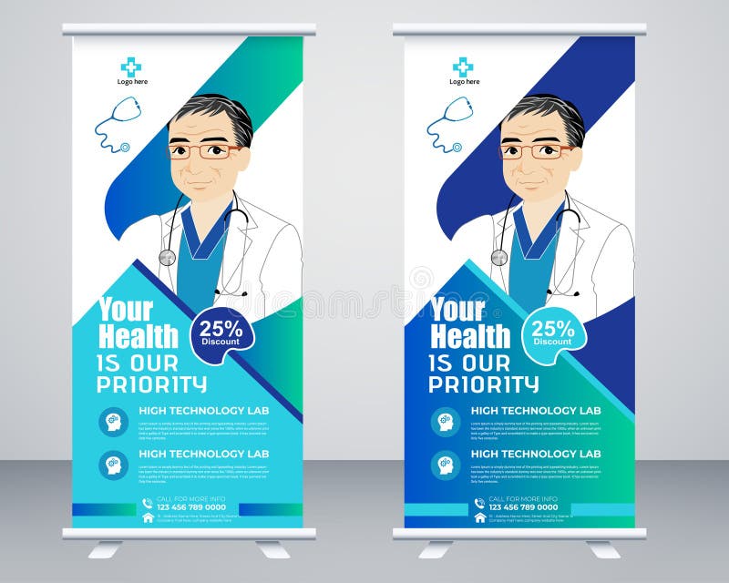 Roll-up Banner Template, Healthcare Roll-up Banner, Medical X Banner ...