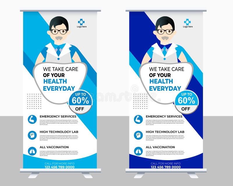 Healthcare and Medical Roll Up and Standee Design Banner, Corporate ...