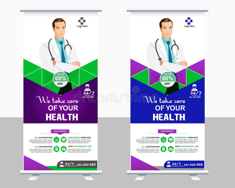 Healthcare and Medical Roll Up and Standee Design Banner, Corporate ...