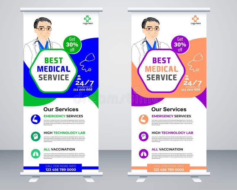 Healthcare and Medical Roll Up and Standee Design Banner, Corporate ...
