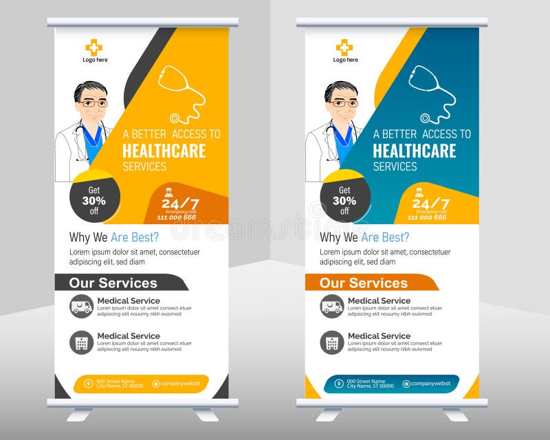 Healthcare and Medical Roll Up and Standee Design Banner, Corporate ...