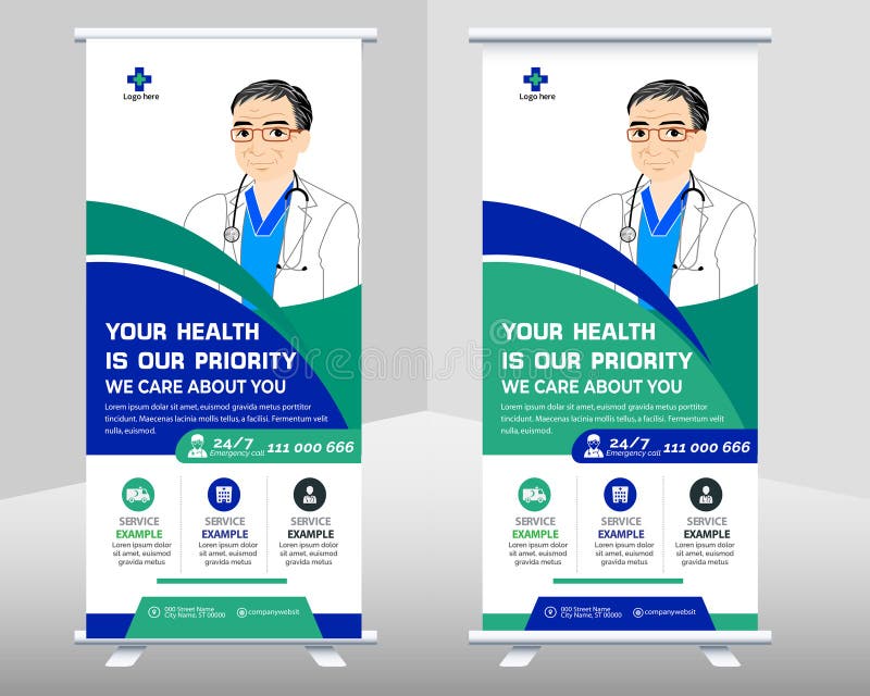 Healthcare and Medical Roll Up and Standee Design Banner, Corporate ...