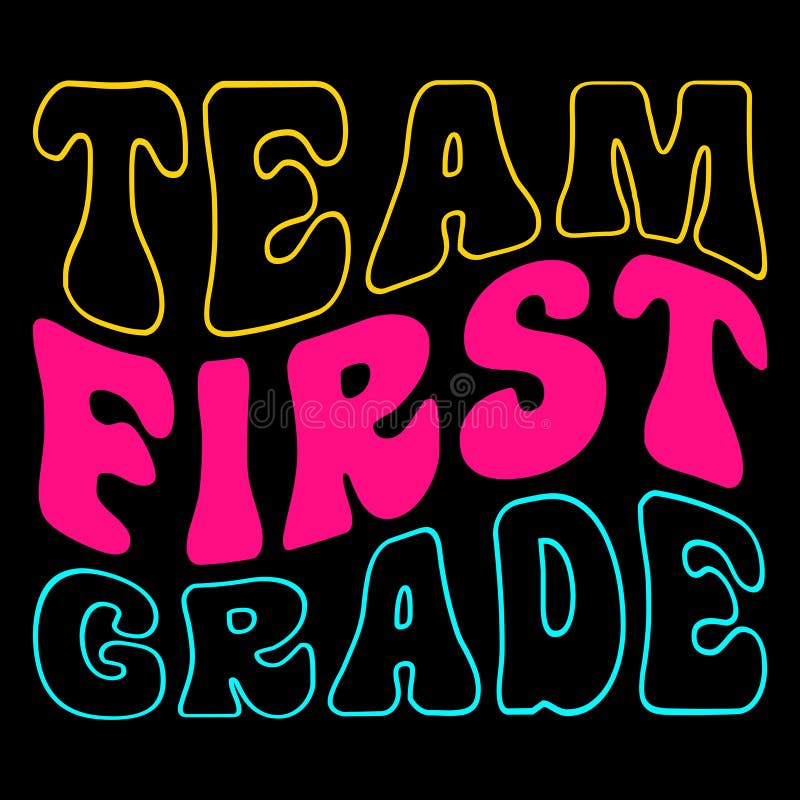 Team First Grade, Typography Design for Kindergarten Pre K Preschool ...