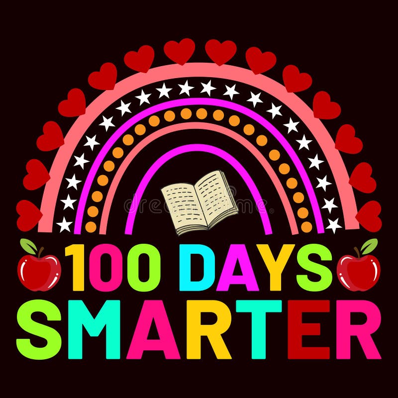 100 Days Smarter, Typography Design for Kindergarten Pre K Preschool ...