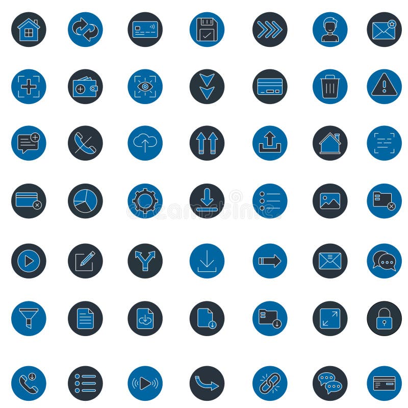 Basic User Interface Icons Pack Stock Illustration - Illustration of ...