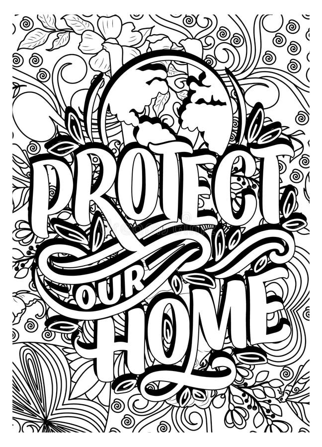 Environment Quote Coloring Pages for Adults, Environment Coloring Page ...