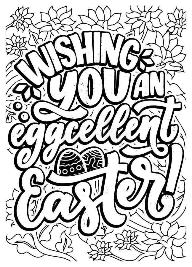 Easter Quote Coloring Pages for Adults, EasterColoring Page Design ...