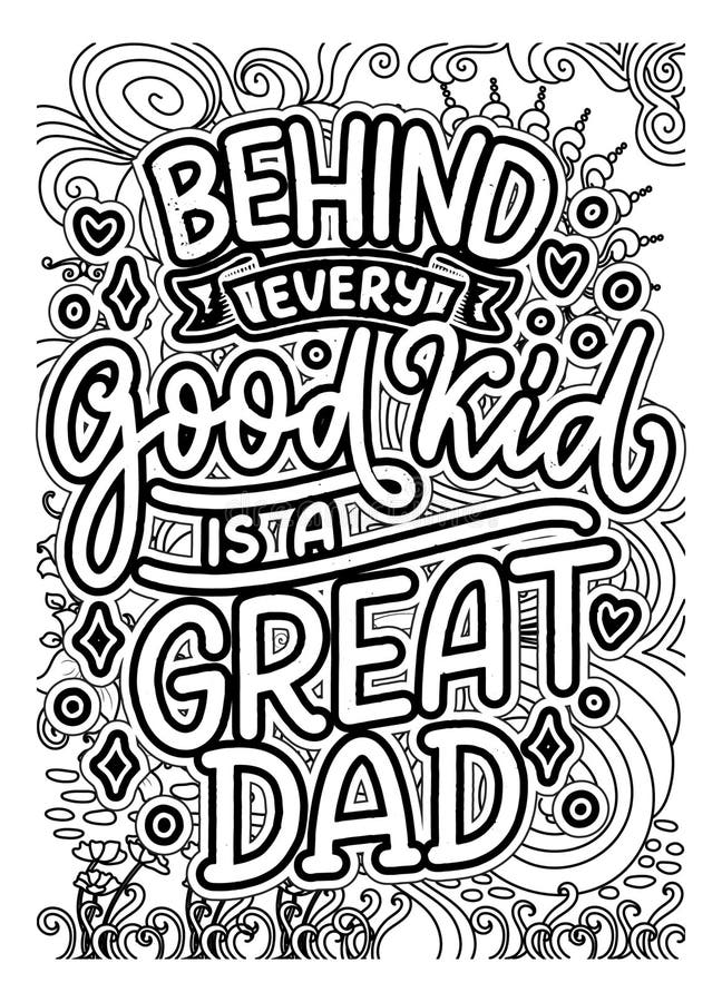 Father S Day Quote Coloring Pages for Adults, Dad Coloring Page Design ...