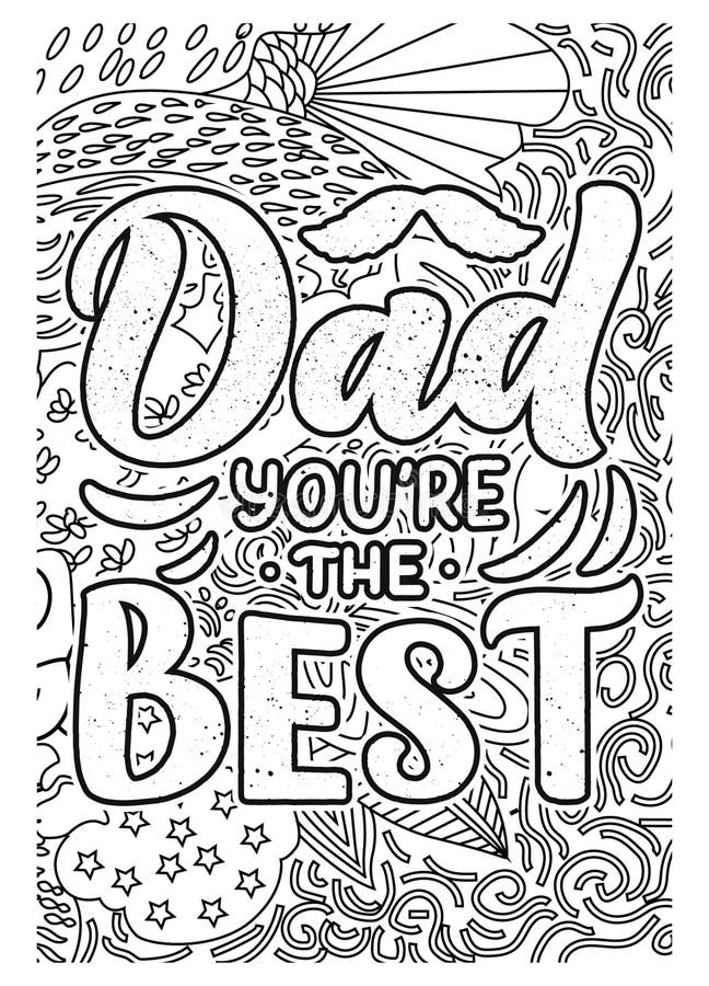 Father S Day Quote Coloring Pages for Adults, Dad Coloring Page Design ...