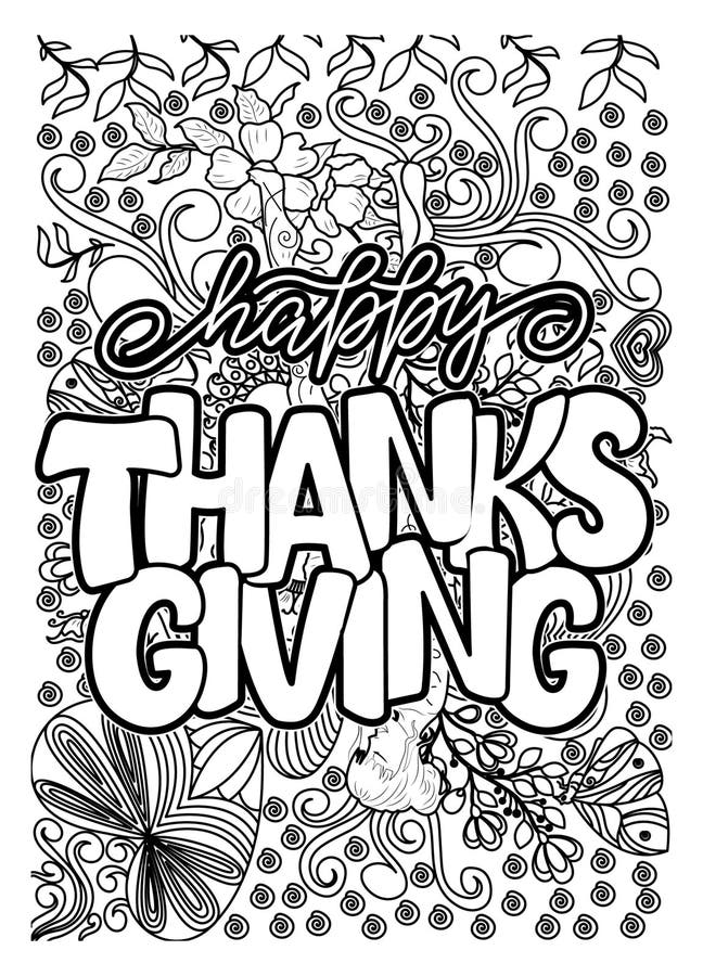 Thanksgiving Inspirational Quote Coloring Pages for Adults ...