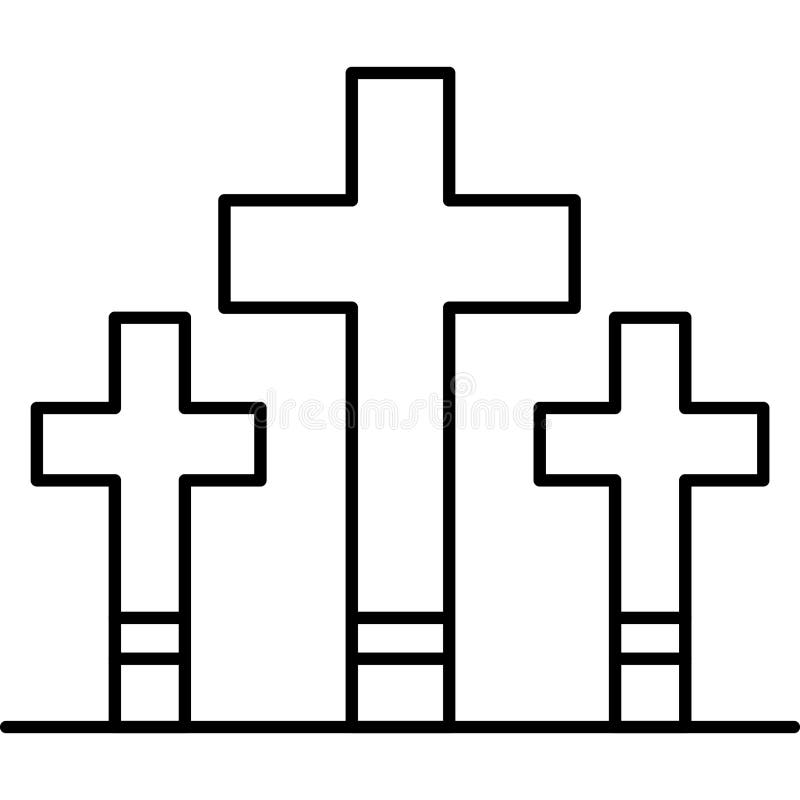 Empty Cross Which Can Easily Edit or Modify Stock Illustration ...