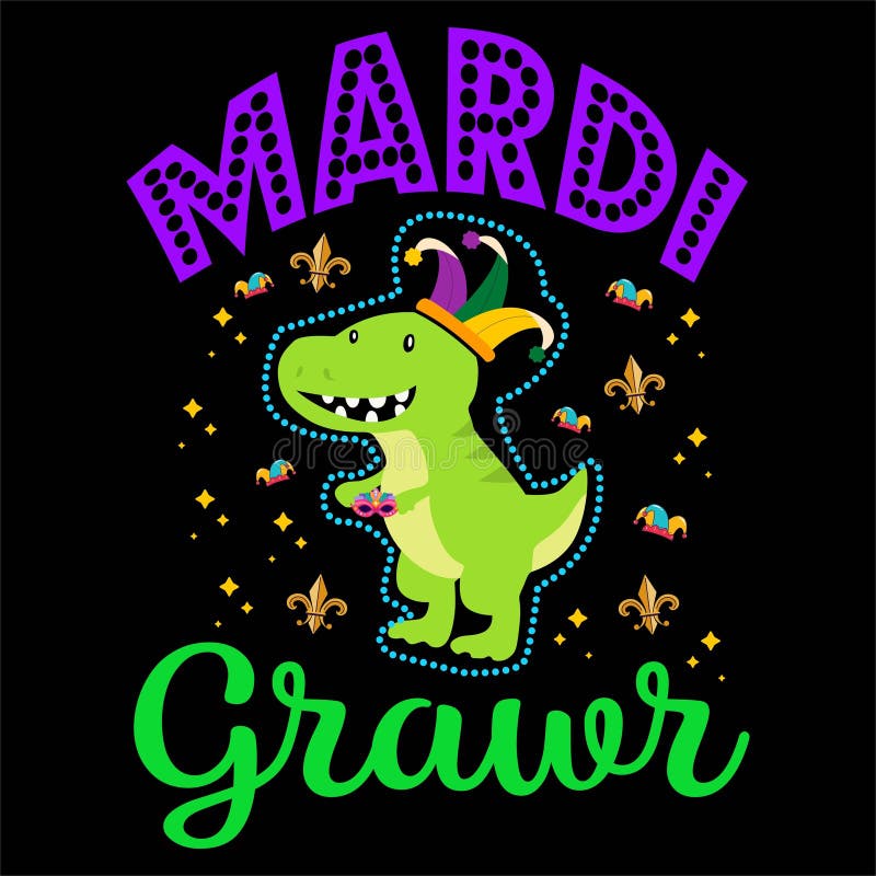 Mardi Grawr, Typography Design for Carnival Celebration Stock Vector ...