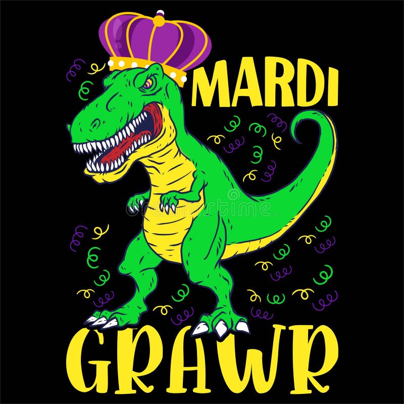 Mardi Grawr, Typography Design for Carnival Celebration Stock Vector ...