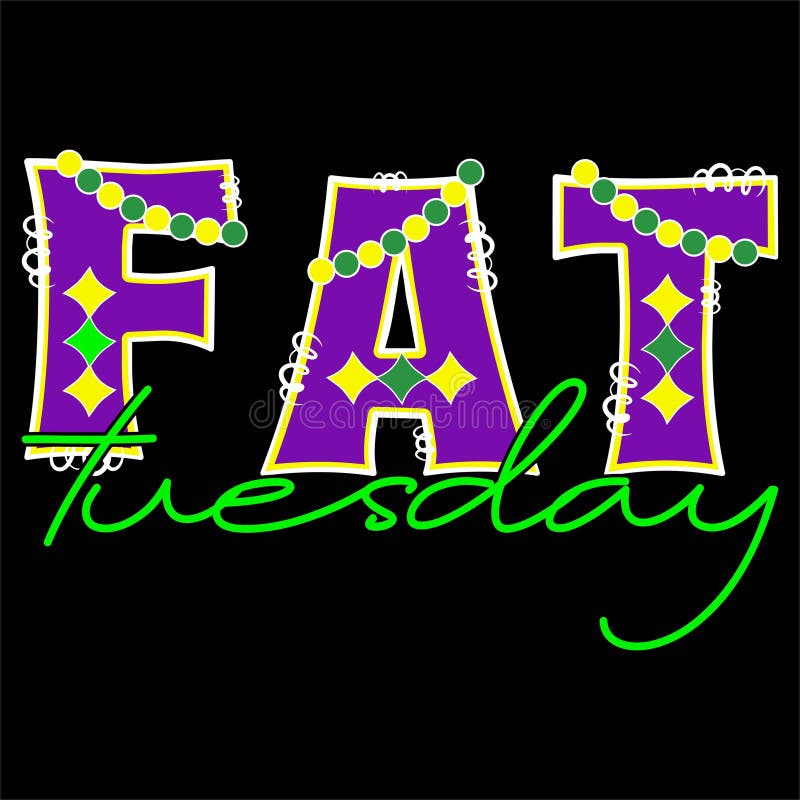 Fat Tuesday, Typography Design for Carnival Celebration Stock Vector ...