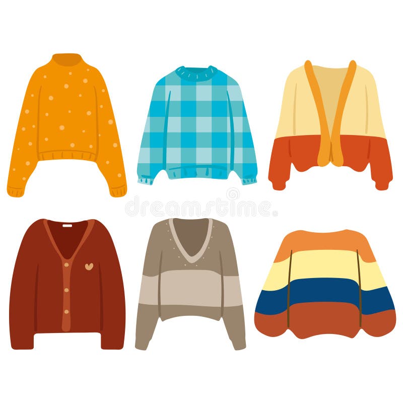 Cute Cartoon Clothes Sticker Set Stock Vector - Illustration of dress ...