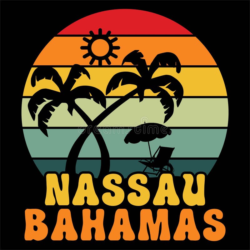 Nassau Bahamas, Family Vacation Typography Design Stock Vector ...