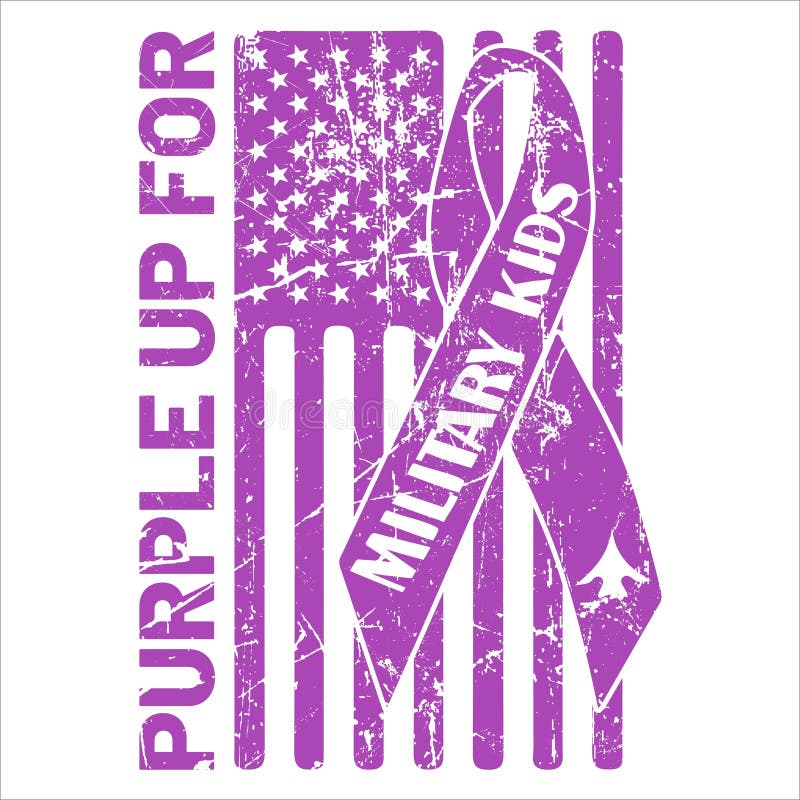 Purple Up for Military Kids, Military Child Typography T-shirt Design ...