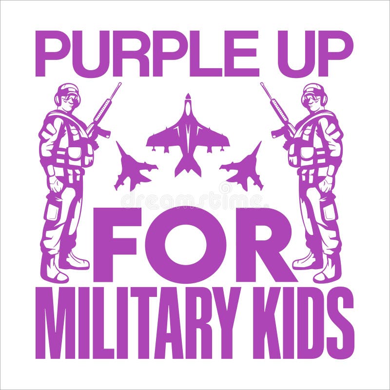 Purple Up for Military Kids, Military Child Typography T-shirt Design ...