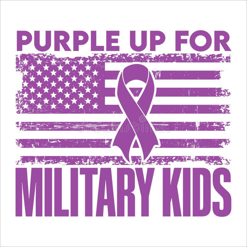 Purple Up for Military Kids, Military Child Typography T-shirt Design ...