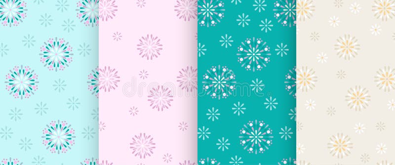 Collection of Simple Floral Backgrounds. Vector Seamless Patterns Stock ...