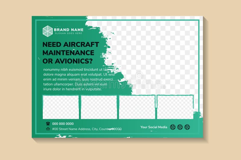 Horizontal Banner for Need Aircraft Maintenance or Avionics Headline ...