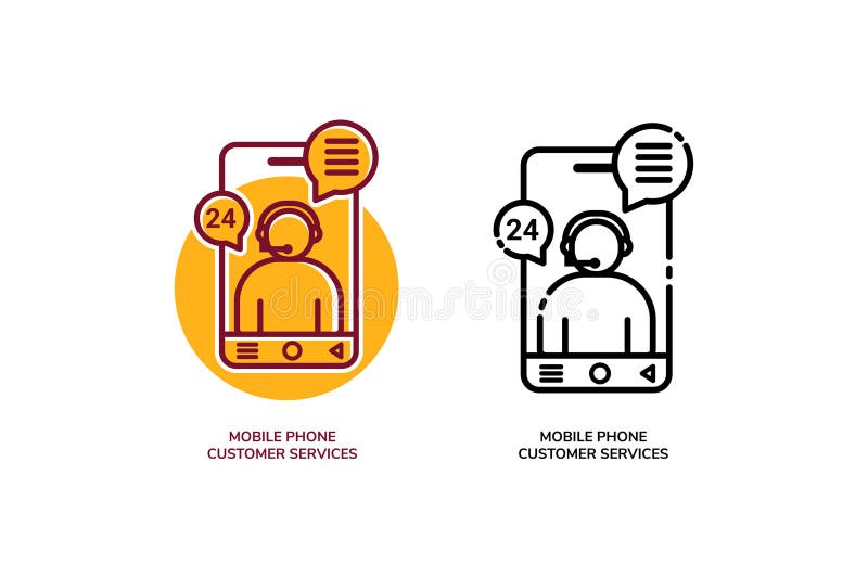Mobile Customer Service Icon Design Illustration Template Stock Vector ...