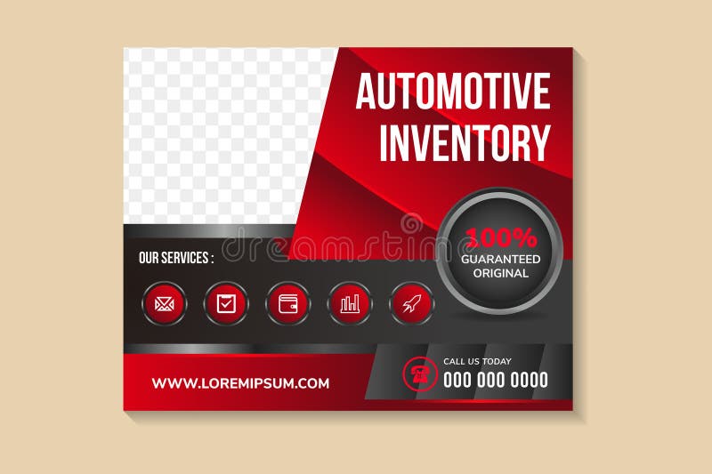 Automotive Inventory Banner Using Combination Black and Red Gradient ...