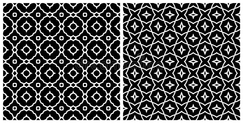 Islamic Seamless Patterns Set Stock Vector - Illustration of monochrome ...