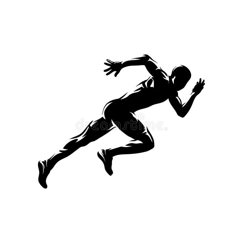 Runner Single Line Silhouette Stock Vector - Illustration of jogging ...