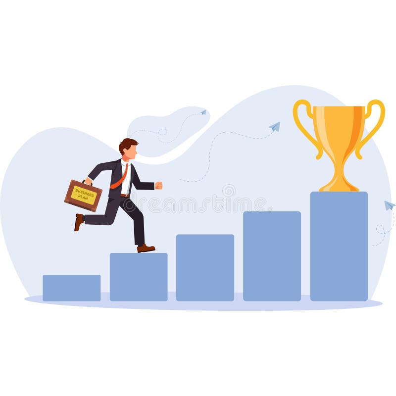 Businessman Running for Business Achievement Illustration Stock Vector ...