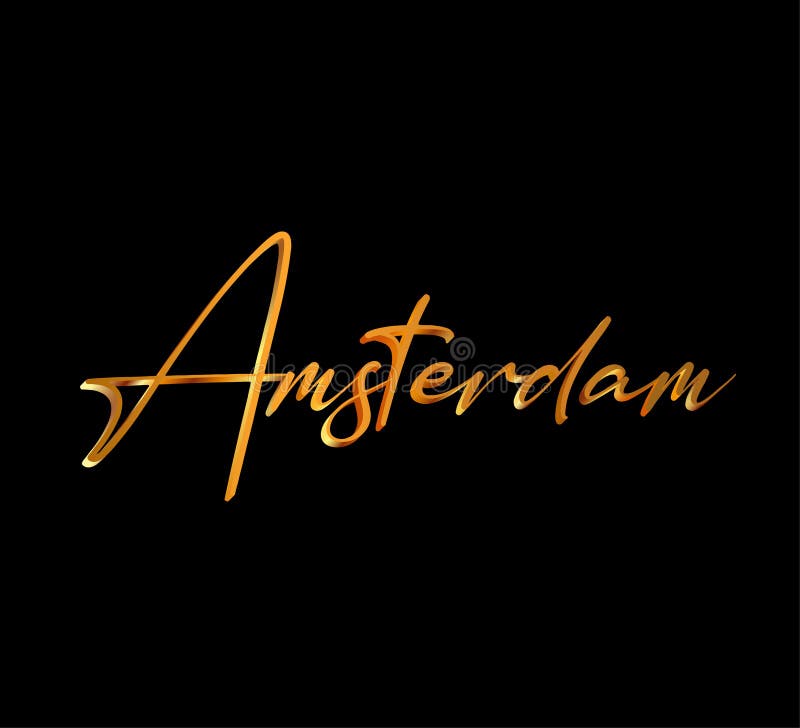Gold amsterdam text stock vector. Illustration of amsterdam - 275562719