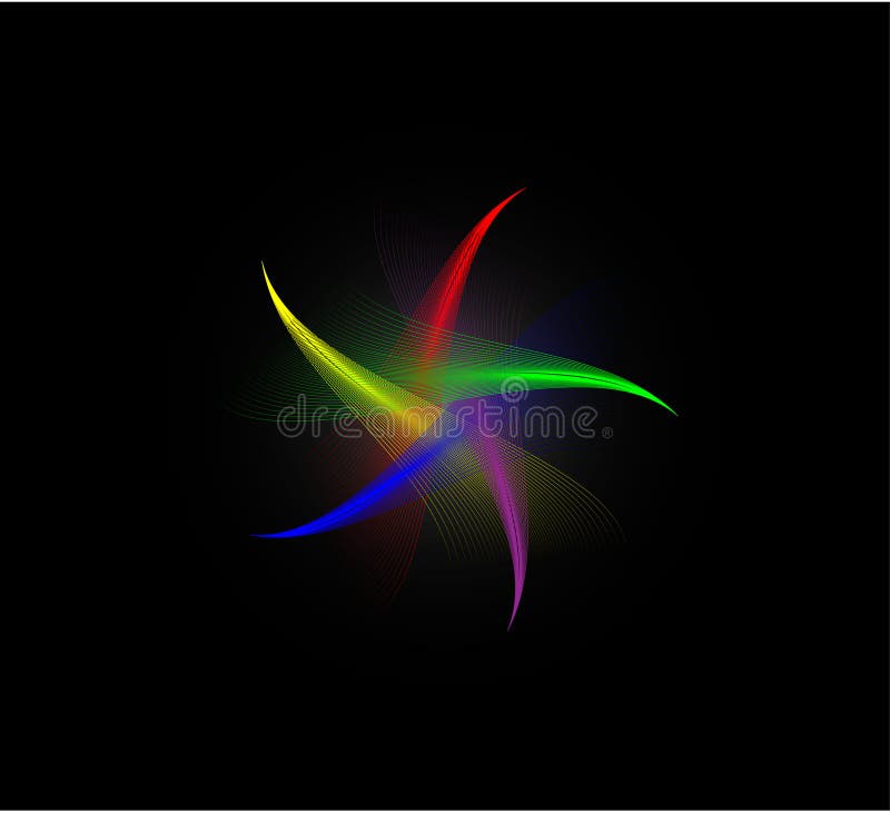 Colorful Lines Forming a Star-like Shape Stock Vector - Illustration of ...