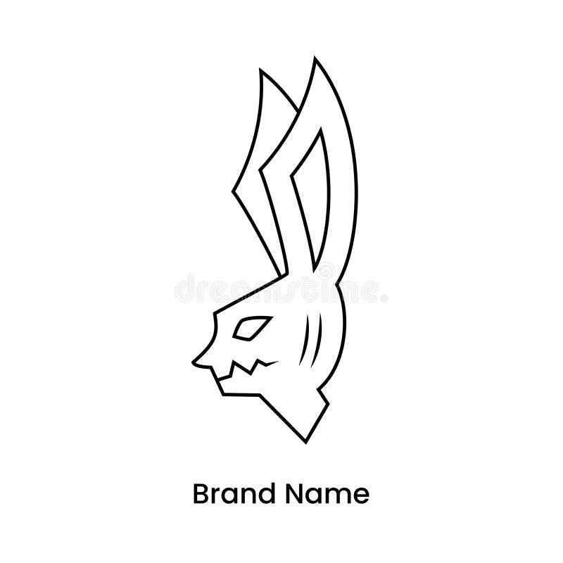 Illustration of Head Rabbit with Line Art Style. Simple, Minimal and ...