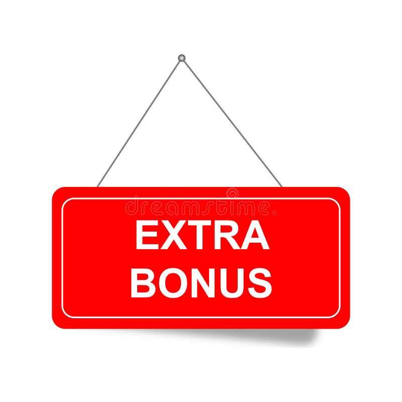 Extra Bonus Traffic Sign on Blue Sky Stock Illustration - Illustration ...