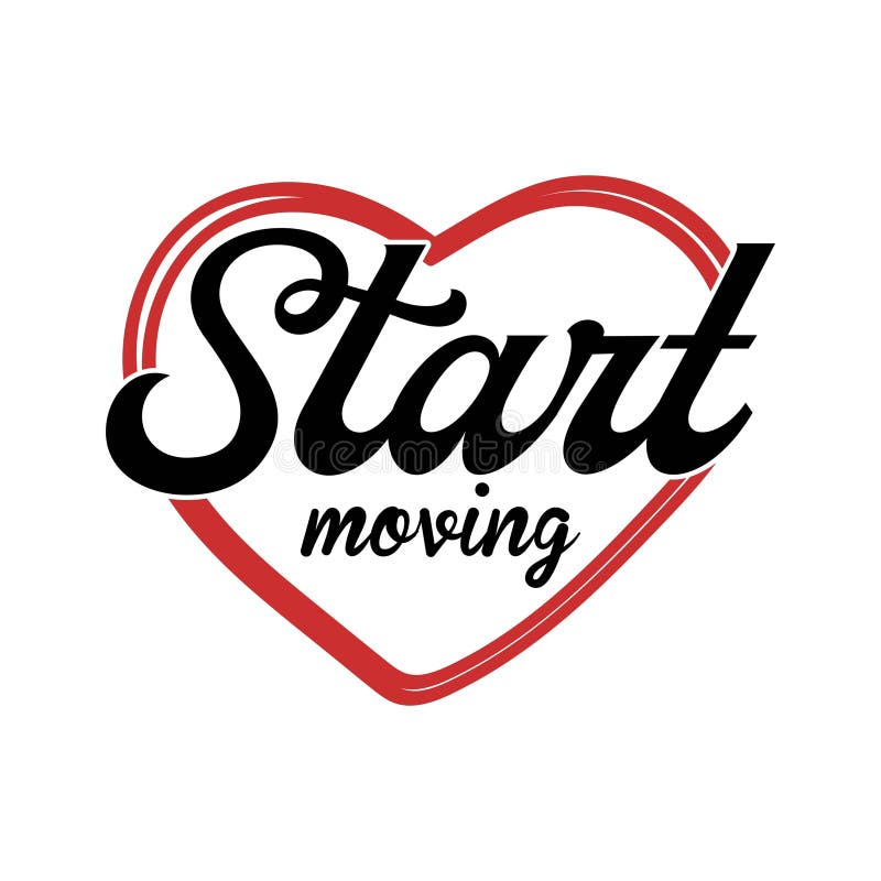 Start Moving Heart, Sports Shirts Stock Vector - Illustration of label ...