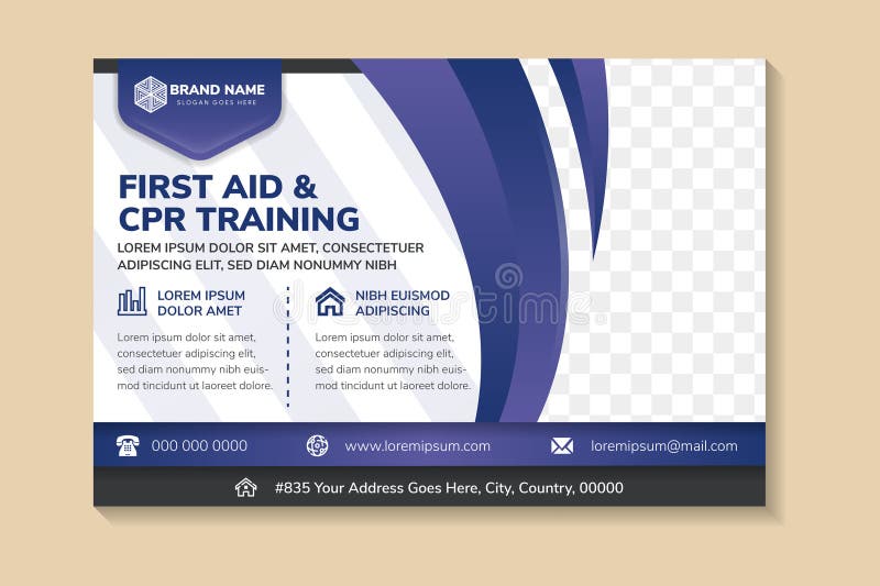 First Aid and Cpr Training Abstract Geometric Flyer Template Design ...