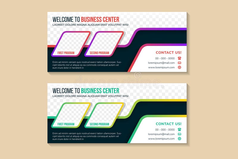 Abstract Banner Design Web Template Set, Horizontal Header Web Banner ...